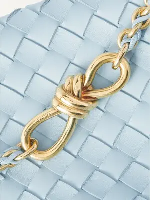 Bottega Veneta Andiamo Small Intrecciato Leather Shoulder Bag With Chain