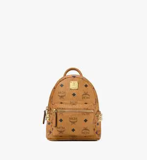 Mcm Stark Bebe Boo Side Studs Visetos Backpack Aw20 Cognac