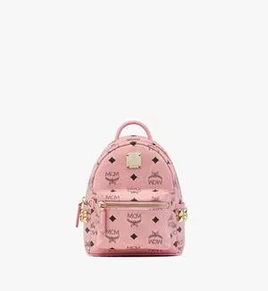 Mcm Stark Bebe Boo Side Studs Visetos Backpack - Soft Pink