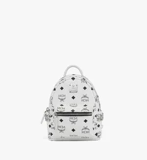 Mcm Stark Bebe Boo Side Studs Visetos Backpack - White