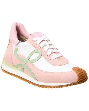 Loewe Loewe Flow Runner Nylon & Suede Sneaker Pink-0