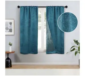 SUPERIOR Textured Blackout Curtain Set Of 2 Pan Els, 26x63 - One-color