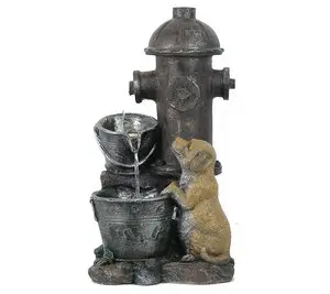 SANTA'S WORKSHOP 23.2' Lighted Fire Hydrant And Pup Fountain - One-color