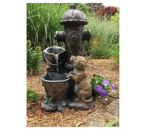 SANTA'S WORKSHOP 23.2' Lighted Fire Hydrant And Pup Fountain