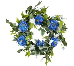 GERSON INTERNATIONAL 24' Blue Wildflower Wreath Gerson Internatio Nal - One-color