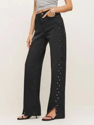 High Rise Slouchy Straight Leg Jeans
