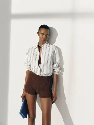 REFORMATION Andy Oversized Linen Shirt - Ivory