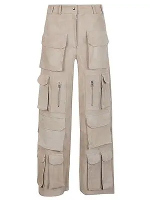 FERMAS.CLUB Suede Cargo Trousers - Beige