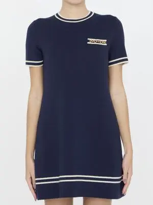 Gucci Short Dress With Horsebit - Blue