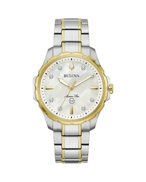 Bulova Marine Star Watch, 36mm - Silver