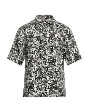 Sandro Man Shirt Azure Size S Lyocell, Linen Ivory