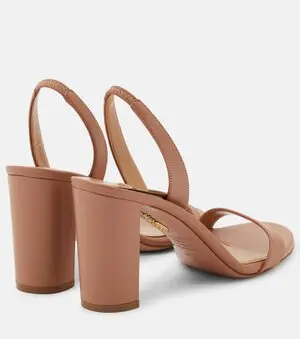 AQUAZZURA So Nude Leather Slingback Sandals - Neutrals