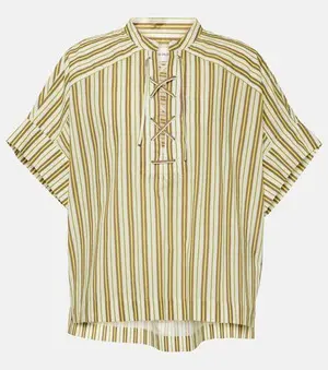YVES SALOMON Striped Cotton Top