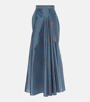 VIVIENNE WESTWOOD Checked Silk-blend Maxi Skirt - Multicoloured