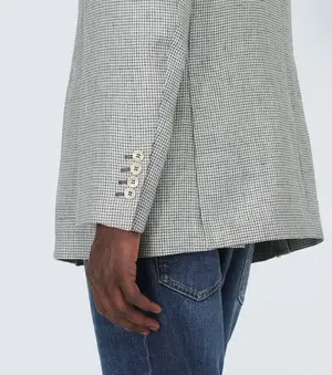 Brunello Cucinelli Houndstooth Linen Blazer