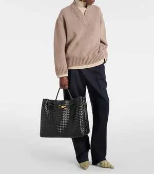 Bottega Veneta Andiamo Large Leather Tote Bag - Black