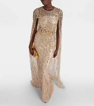 Jenny Packham Ruby Caped Gown - Gold