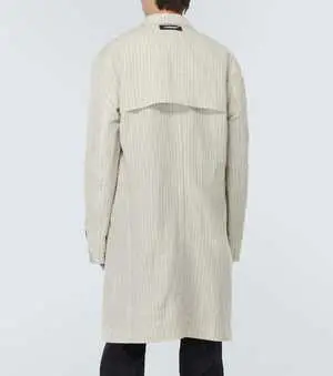 UNDERCOVERISM Appliqué Pinstripe Wool And Linen Coat