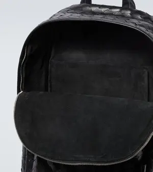 Bottega Veneta Intrecciato Leather Backpack - Black