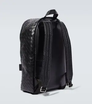 Bottega Veneta Intrecciato Leather Backpack - Black