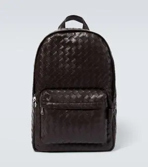 Bottega Veneta Intrecciato Leather Backpack - Brown