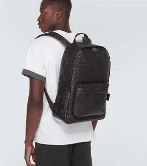 Bottega Veneta Intrecciato Leather Backpack - Brown