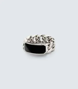 Shay Jewelry Onyx Ring - Metallic