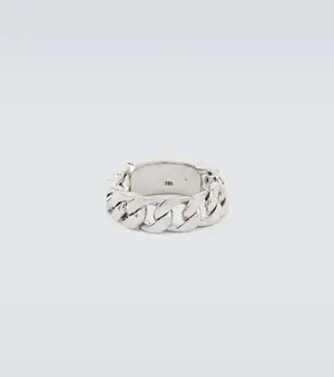 Shay Jewelry Id Link 18kt White Gold Ring With Onyx