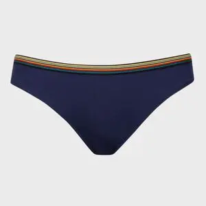 Paul Smith Signature Stripe Trim Bikini Bottom - Navy