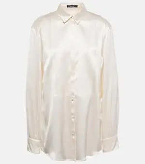 Dolce & Gabbana Paneled Silk Shirt - White