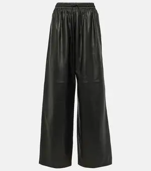 Wardrobe.NYC Leather Wide-leg Pants - Black