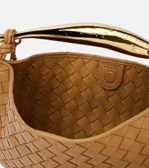 Bottega Veneta Sardine Chain Intrecciato Leather Shoulder Bag - Brown