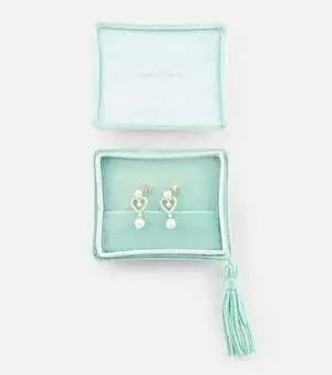 Sophie Bille Brahe Pearl Heart 14kt Gold Pendant Earrings - Multicoloured