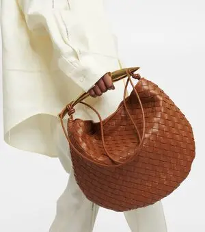 Bottega Veneta Sardine Intrecciato Large Shoulder Bag - Brown