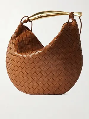 Bottega Veneta Intrecciato Leather Shoulder Bag - Brown