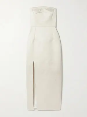 EMILIA WICKSTEAD Pola Strapless Duchesse-satin Midi Dress