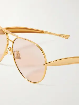 Bottega Veneta Sardine Aviator-style Sunglasses - Gold
