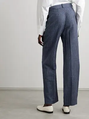 Loro Piana Pleated Pinstriped Straight-leg Pants