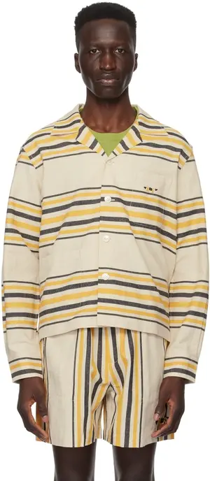 BODE Beige & Orange Namesake Stripe Shirt - Ecmlt