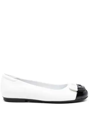 Hogan H661 Leather Ballerina Shoes - White