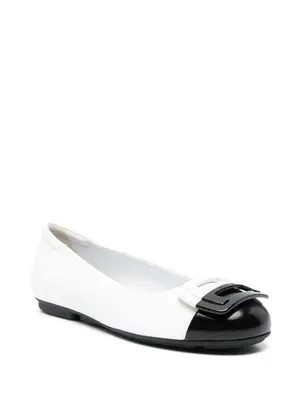 Hogan H661 Leather Ballerina Shoes - White
