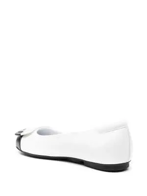 Hogan H661 Leather Ballerina Shoes - White