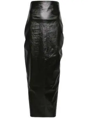 Rick Owens Dirt Pillar Coated Denim Skirt