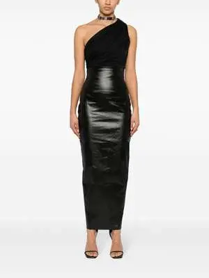 Rick Owens Dirt Pillar Coated Denim Skirt