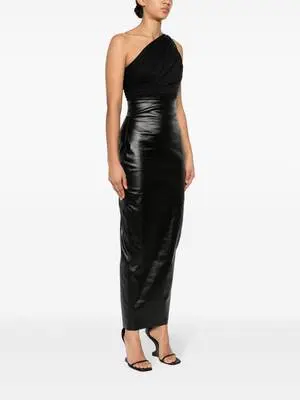 Rick Owens Dirt Pillar Coated Denim Skirt