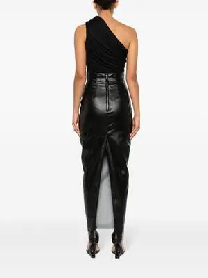 Rick Owens Dirt Pillar Coated Denim Skirt