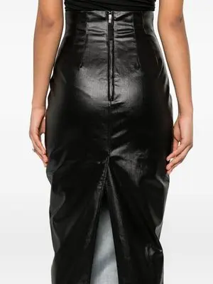 Rick Owens Dirt Pillar Coated Denim Skirt