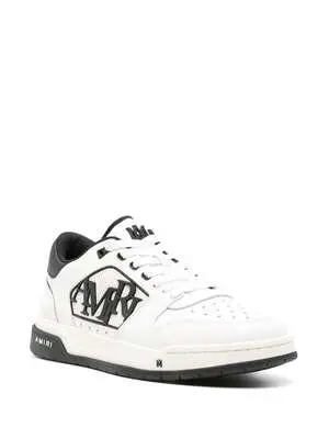 Amiri Logo-embossed Leather Sneakers - White