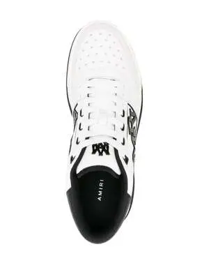 Amiri Logo-embossed Leather Sneakers - White