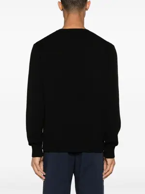 Palm Angels Logo Embroidered Cotton Jumper - Black